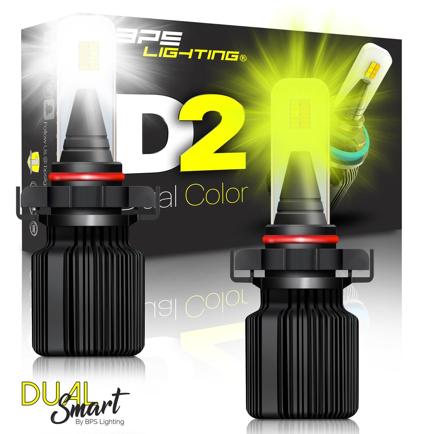 5202 D2 Series Dual Colors LED Headlight Bulbs 8000 Lumens